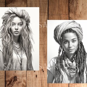 28 Dreadlock Coloring Pages & Book - Digital Instant Download ...