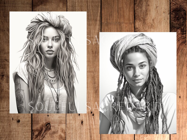 28 Dreadlock Coloring Pages & Book Digital Instant Download Printable ...