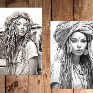 28 Dreadlock Coloring Pages & Book - Digital Instant Download ...