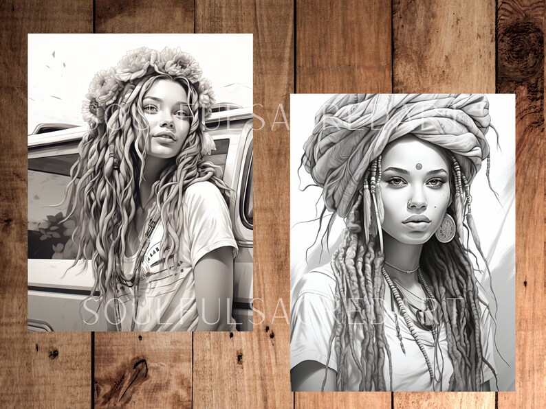 28 Dreadlock Coloring Pages & Book Digital Instant Download Printable ...