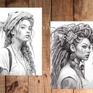 28 Dreadlock Coloring Pages & Book - Digital Instant Download ...