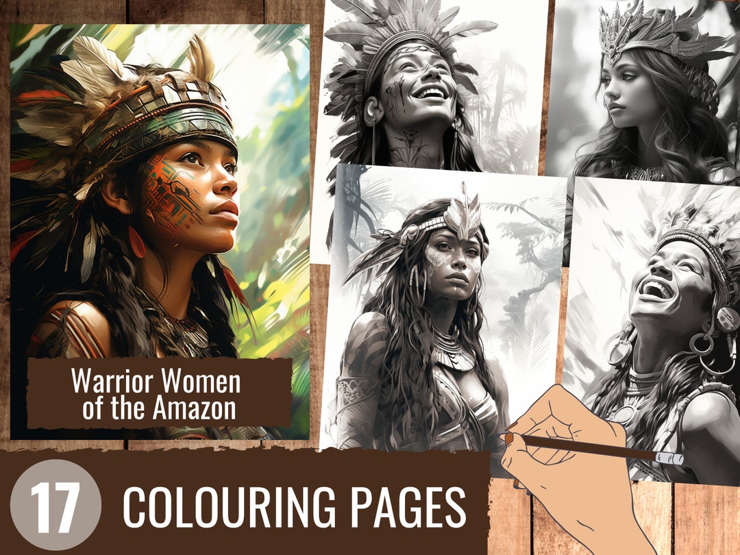 17 Empowering Amazon Women Warrior Coloring Pages - Digital Instant ...