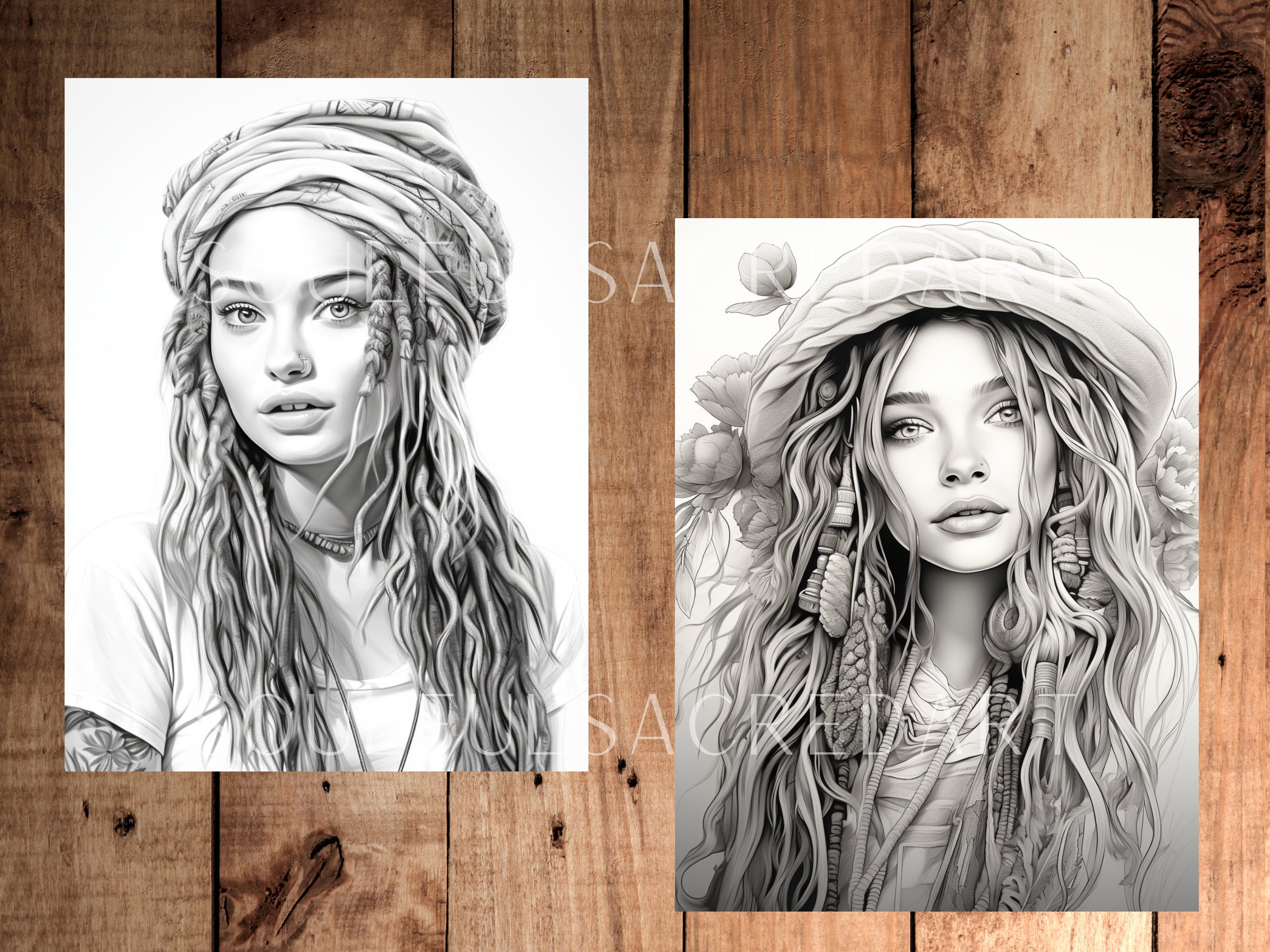 28 Dreadlock Coloring Pages & Book Digital Instant Download Printable ...