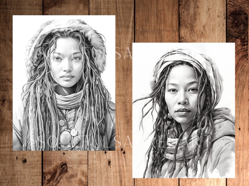 28 Dreadlock Coloring Pages & Book - Digital Instant Download ...