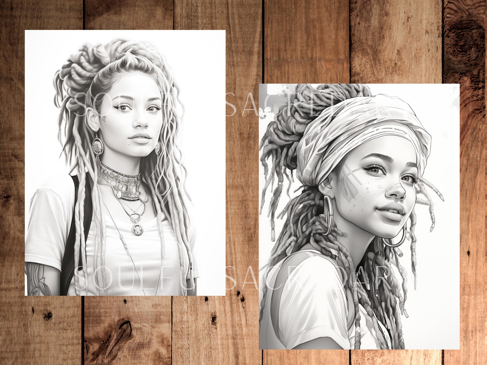 28 Dreadlock Coloring Pages & Book - Digital Instant Download ...