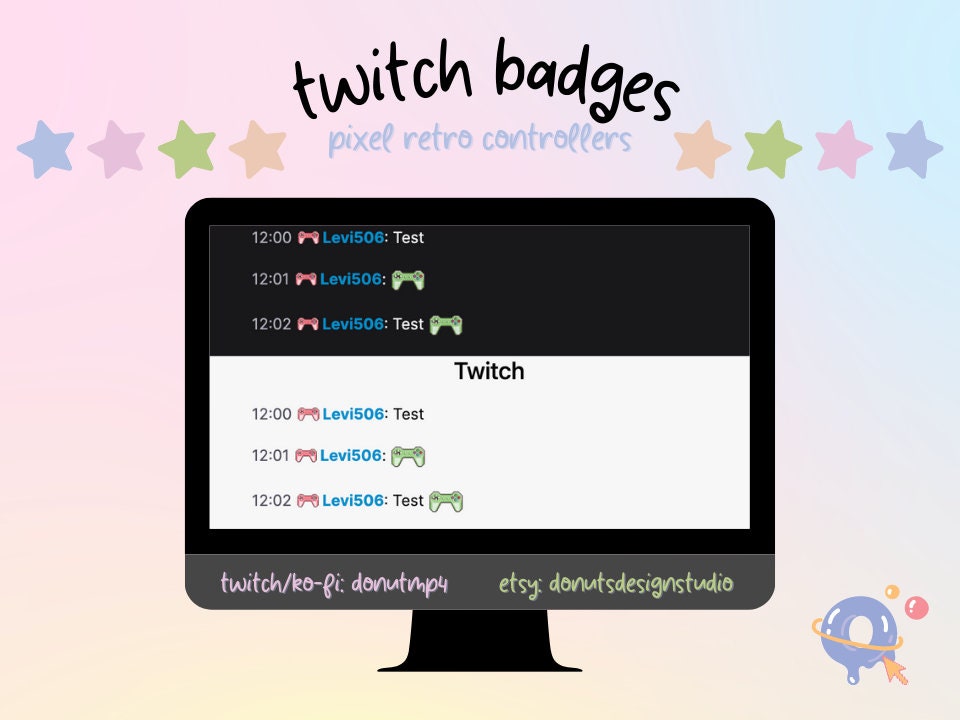 Cute Pixel Controller Twitch Badges / Subscriber Badges / Bits Badges ...