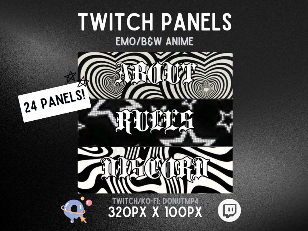Cute Black & White Anime Panels / Twitch About / 90s Goth Emo Aesthetic ...