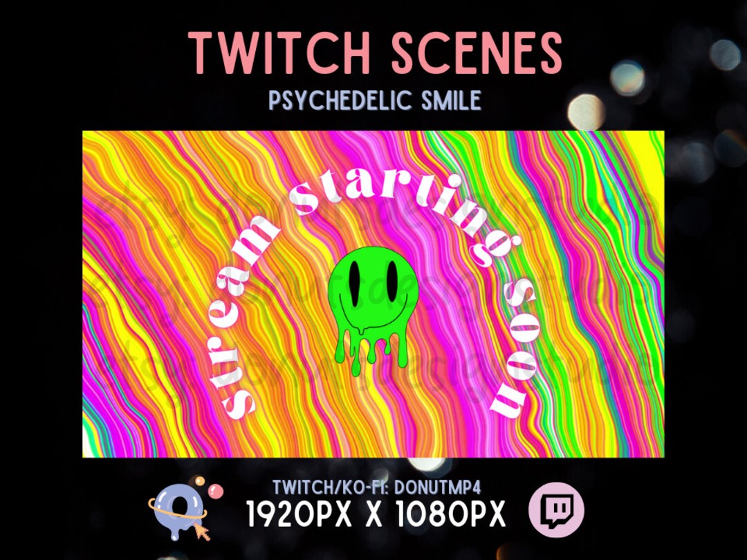 Psychedelic Smile Twitch Scenes / Starting Soon / Ending Soon / Smiley ...