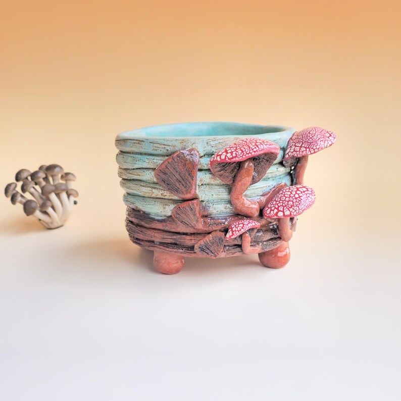 Hand Sculpted Mushroom Planter | Ceramic Artisan Fantasy Pot ...