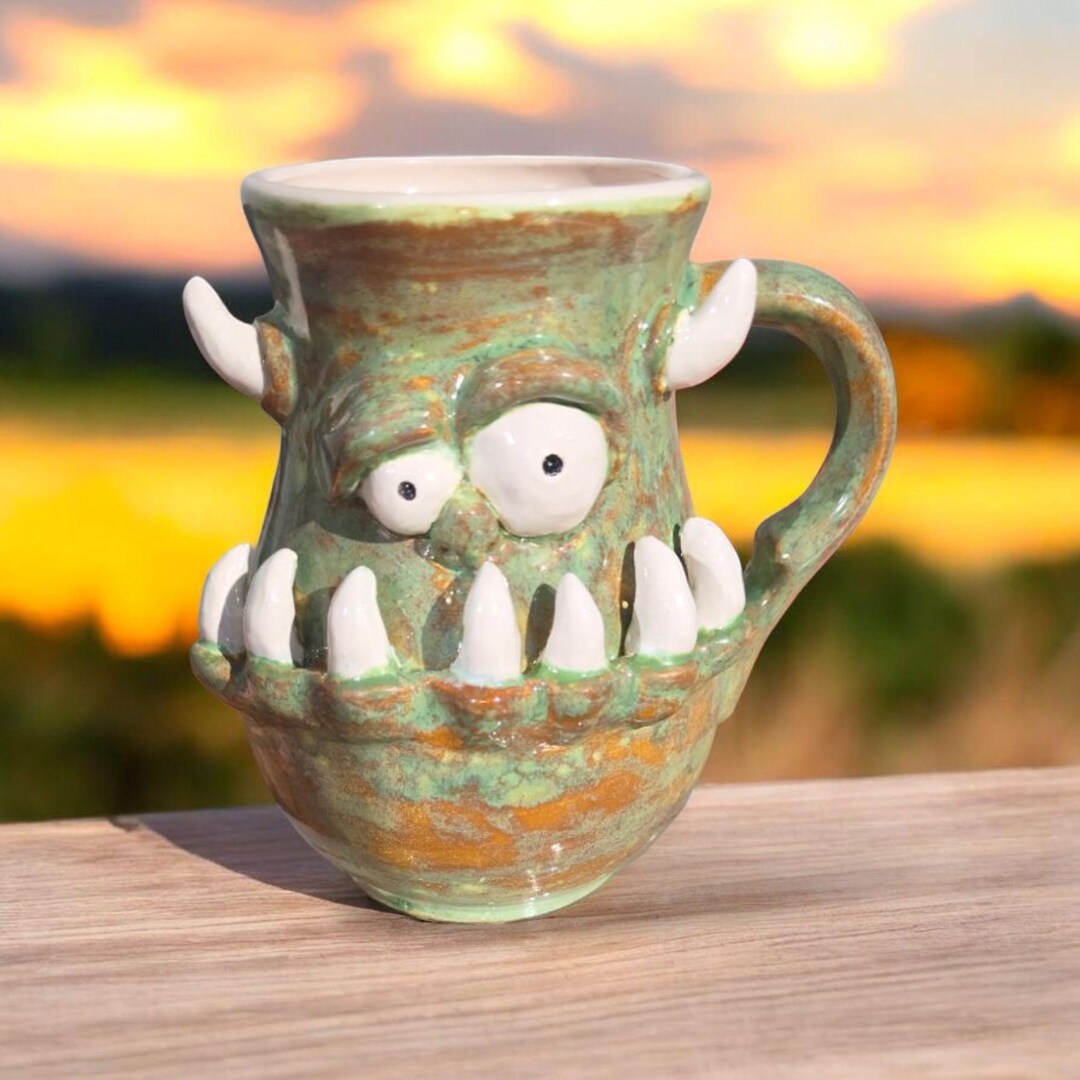 Monster Mug, Handmade , Ceramic , Kitchen Gift, Horror ,pottery ...
