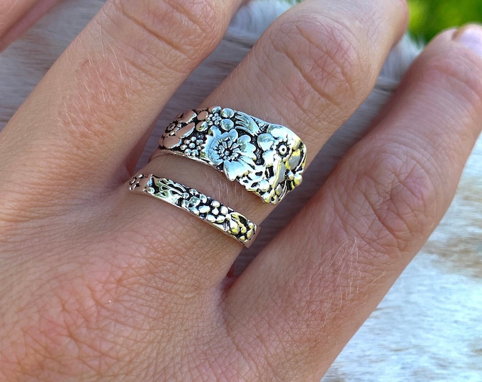 Western Tooled Floral Design Ring / Thumb Ring / Cowgirl Jewelry - Etsy