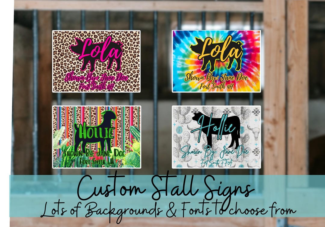 Custom Stall Sign , Show Animal Stall Sign Sublimation Printed for 4H ...
