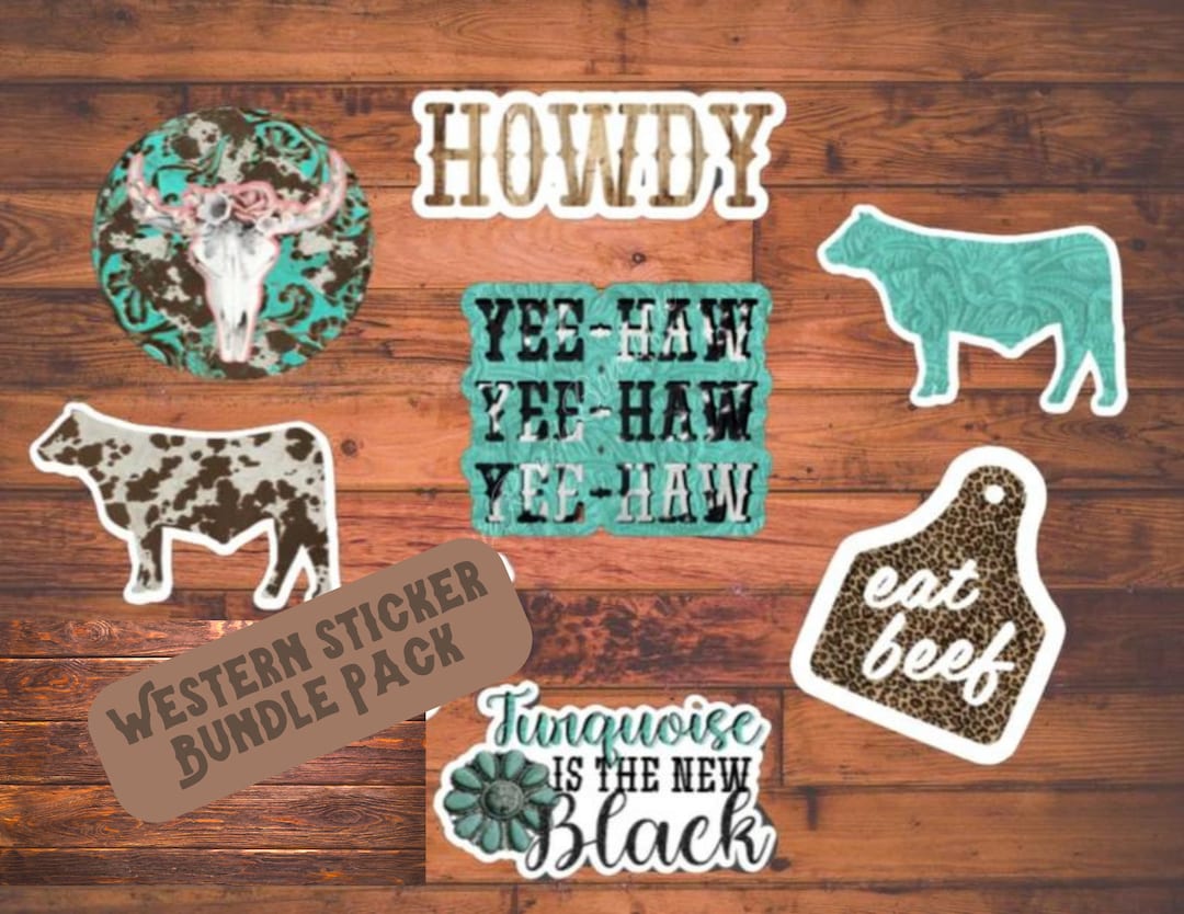 Bundle Pack of Western Decal Stickers , Cowgirl , Howdy , Cheetah Print ...