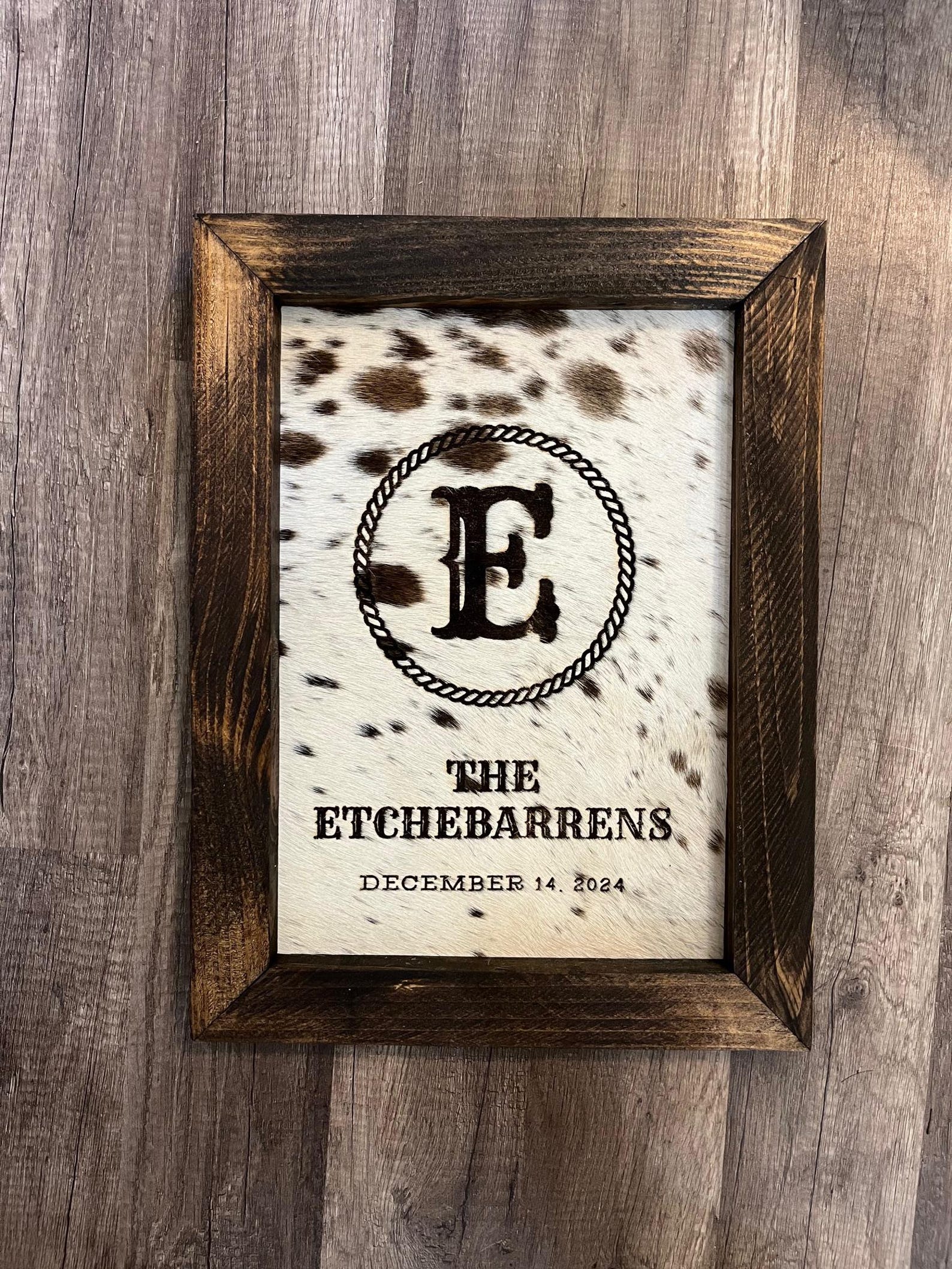 Custom Western Family Name Sign , Genuine Cowhide Wall Art Sign ...