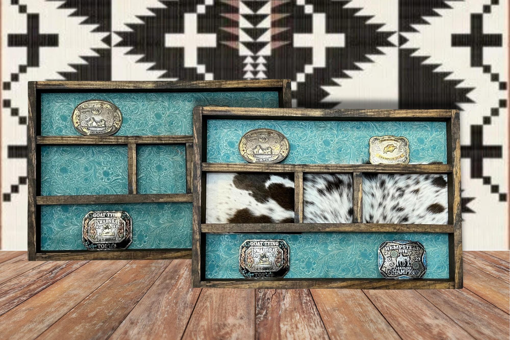 Handcrafted Genuine Cowhide 10 - 12 Belt Buckle Award Display Shelf ...