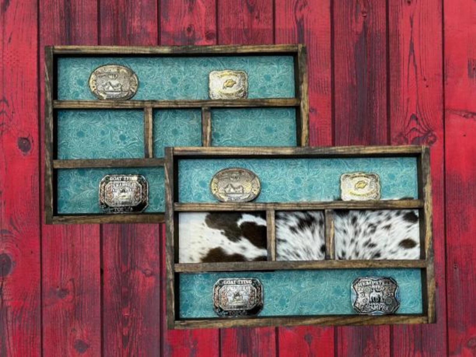 Handcrafted Genuine Cowhide 10 - 12 Belt Buckle Award Display Shelf ...