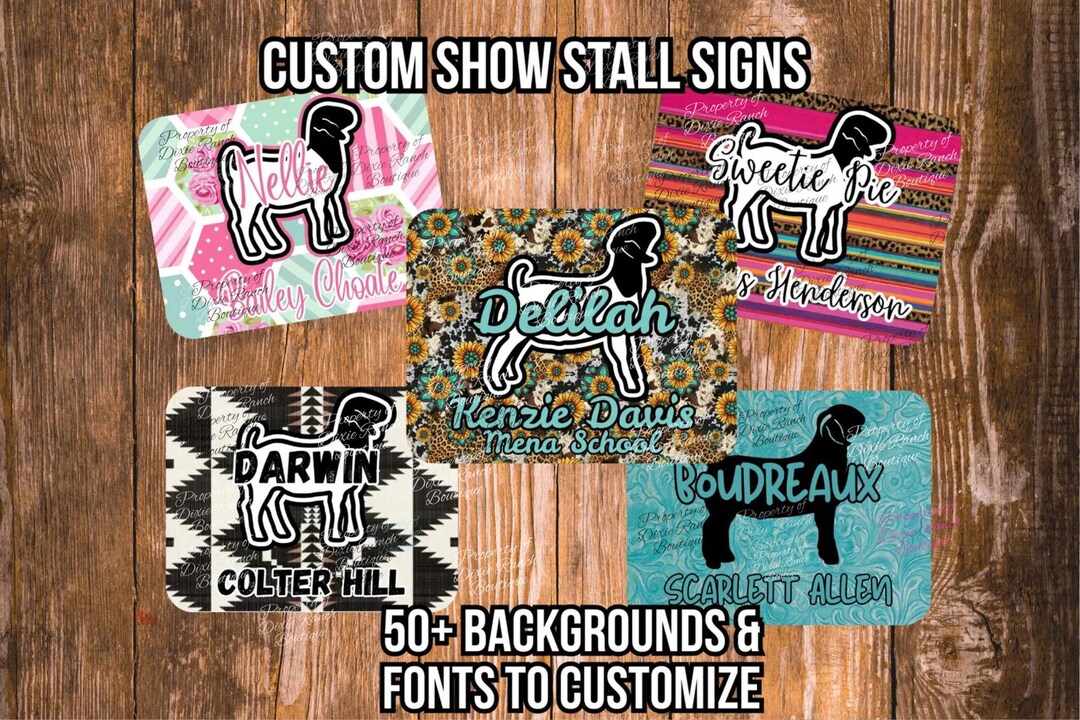 Custom Boer Goat Sign , Show Goat Stall Sign Sublimation Printed for ...
