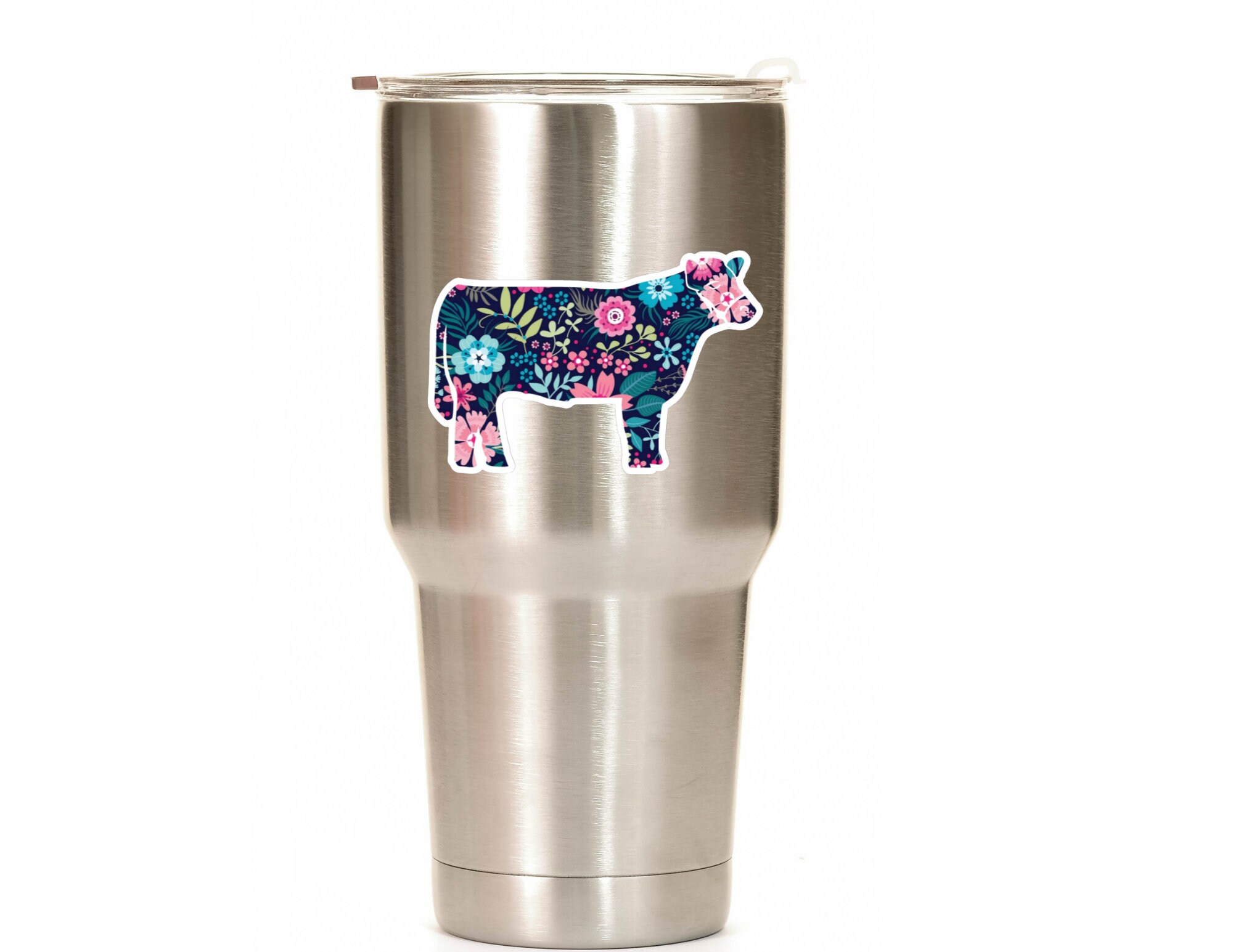 Floral Cow Decal Sticker / Show Cow Silhouette Sticker - Etsy