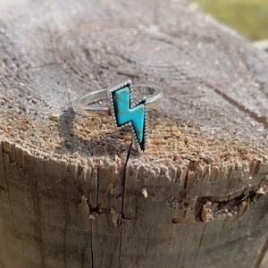 Lightning Bolt Ring Western Faux Turquoise - Etsy