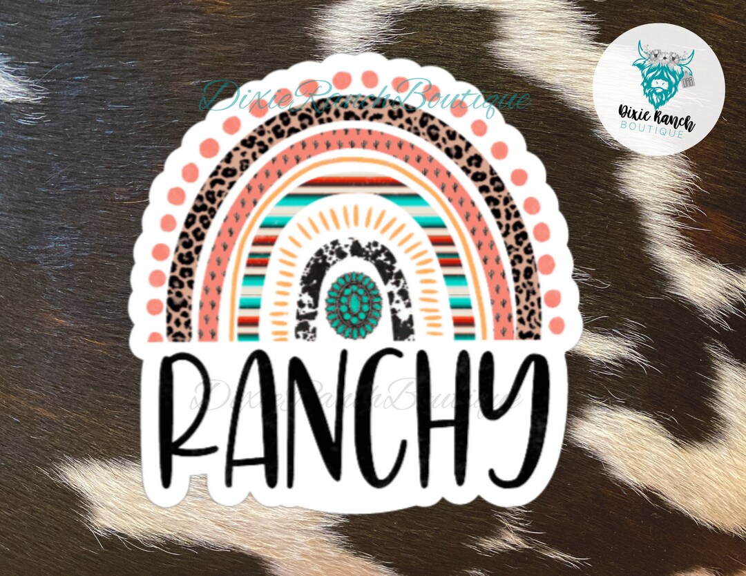 Ranchy Rainbow Western Decal Sticker - Etsy
