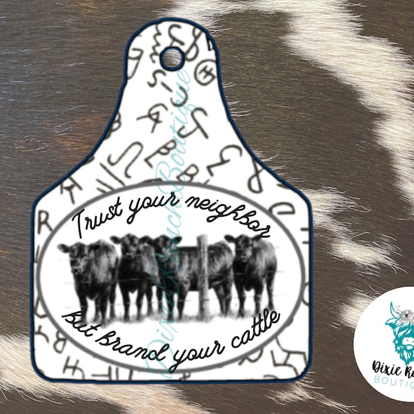 Cow Ear Tag Decals - Etsy