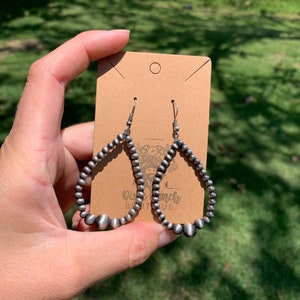 Faux Navajo Pearl Hoop Earrings Western Statement Earrings - Etsy