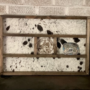 Handcrafted Genuine Cowhide 10 - 12 Belt Buckle Award Display Shelf ...