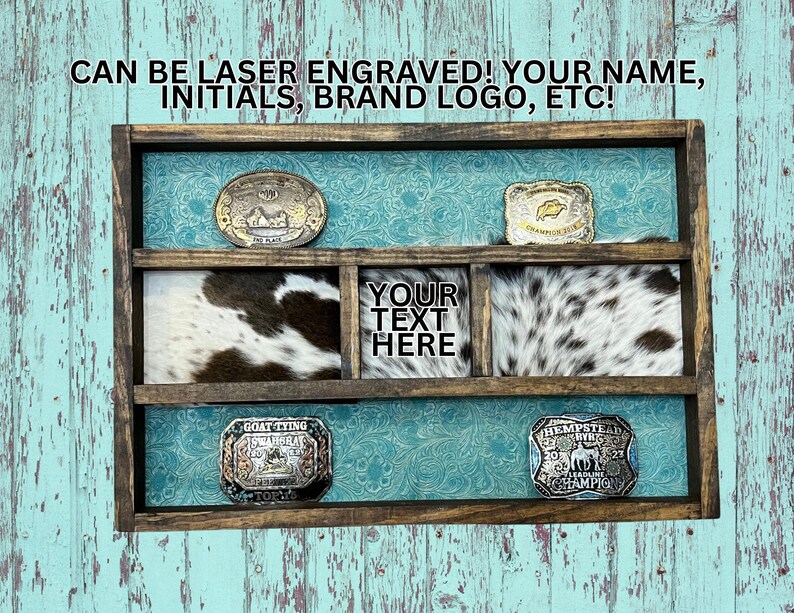 Handcrafted Genuine Cowhide 10 - 12 Belt Buckle Award Display Shelf ...