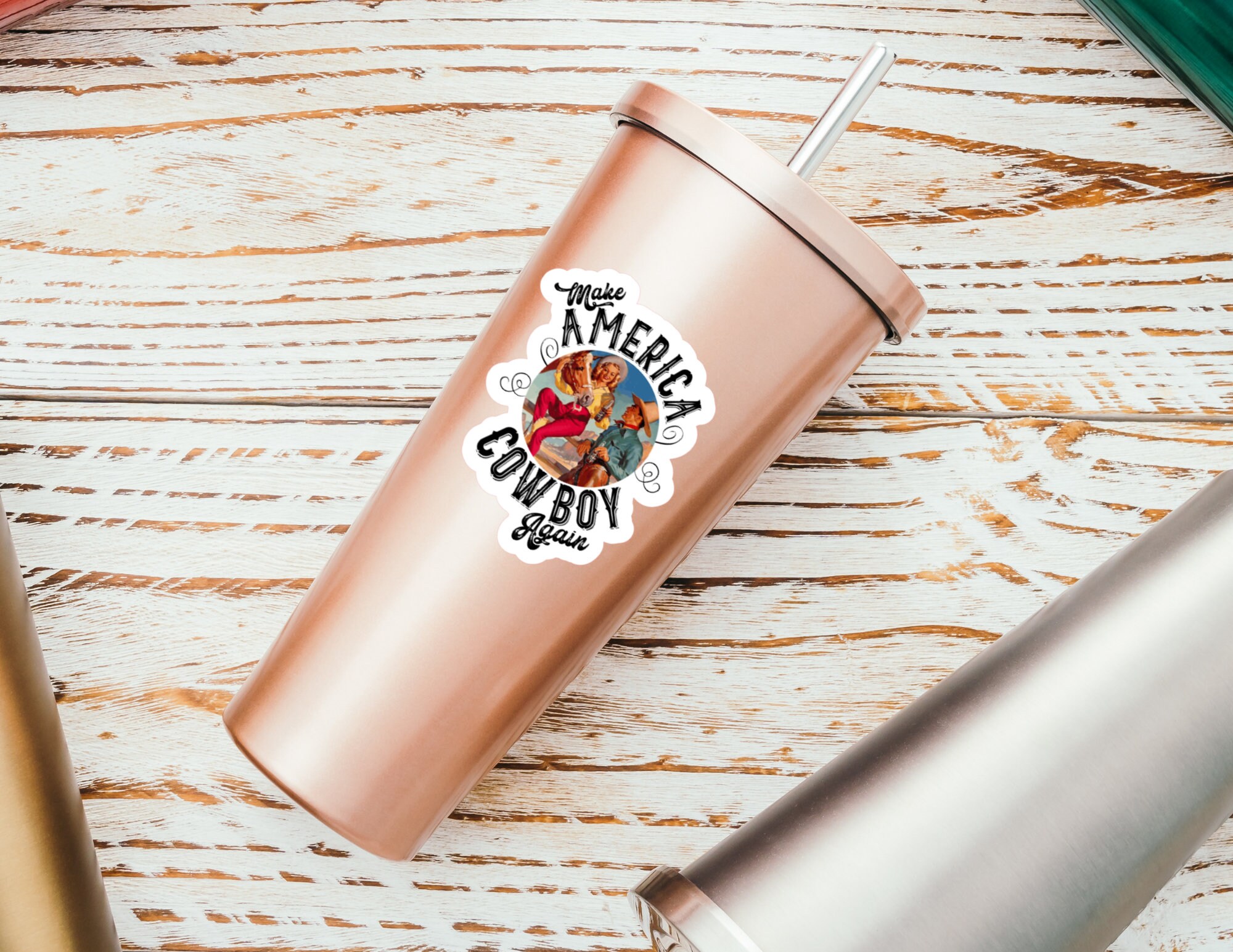 Make America Cowboy Again Western Decal Sticker - Etsy