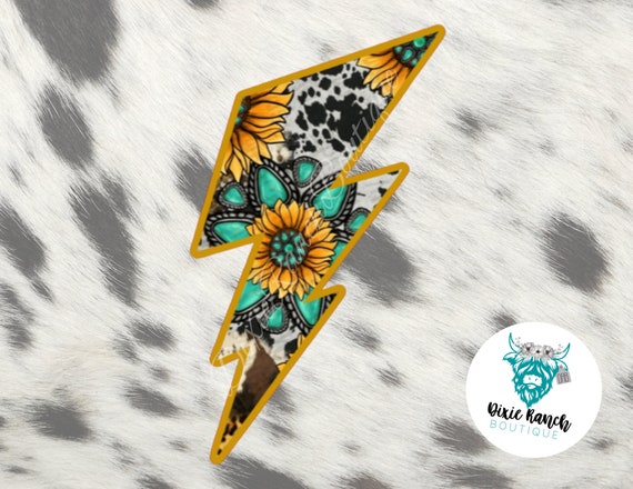 Western Lightning Bolt Decal Sticker // Cowgirl Sticker // - Etsy