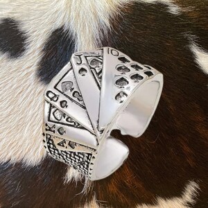 Western Stamped Playing Cards Cuff Ring , Cowgirl Jewelry - Etsy
