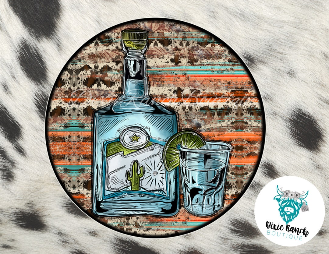 Western Tequila Bottle and Shot Decal Sticker // Cowgirl Sticker - Etsy