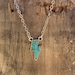 Western Lightning Bolt Faux Turquoise Pendant Necklace - Etsy