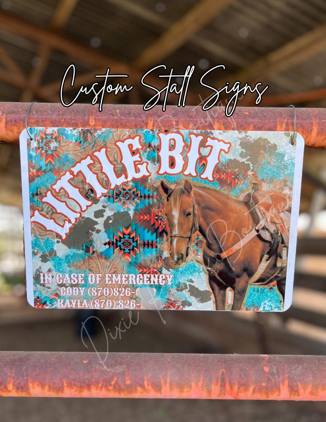 Custom Metal Western Horse Stall Signs , Personalized Equine Stall ...