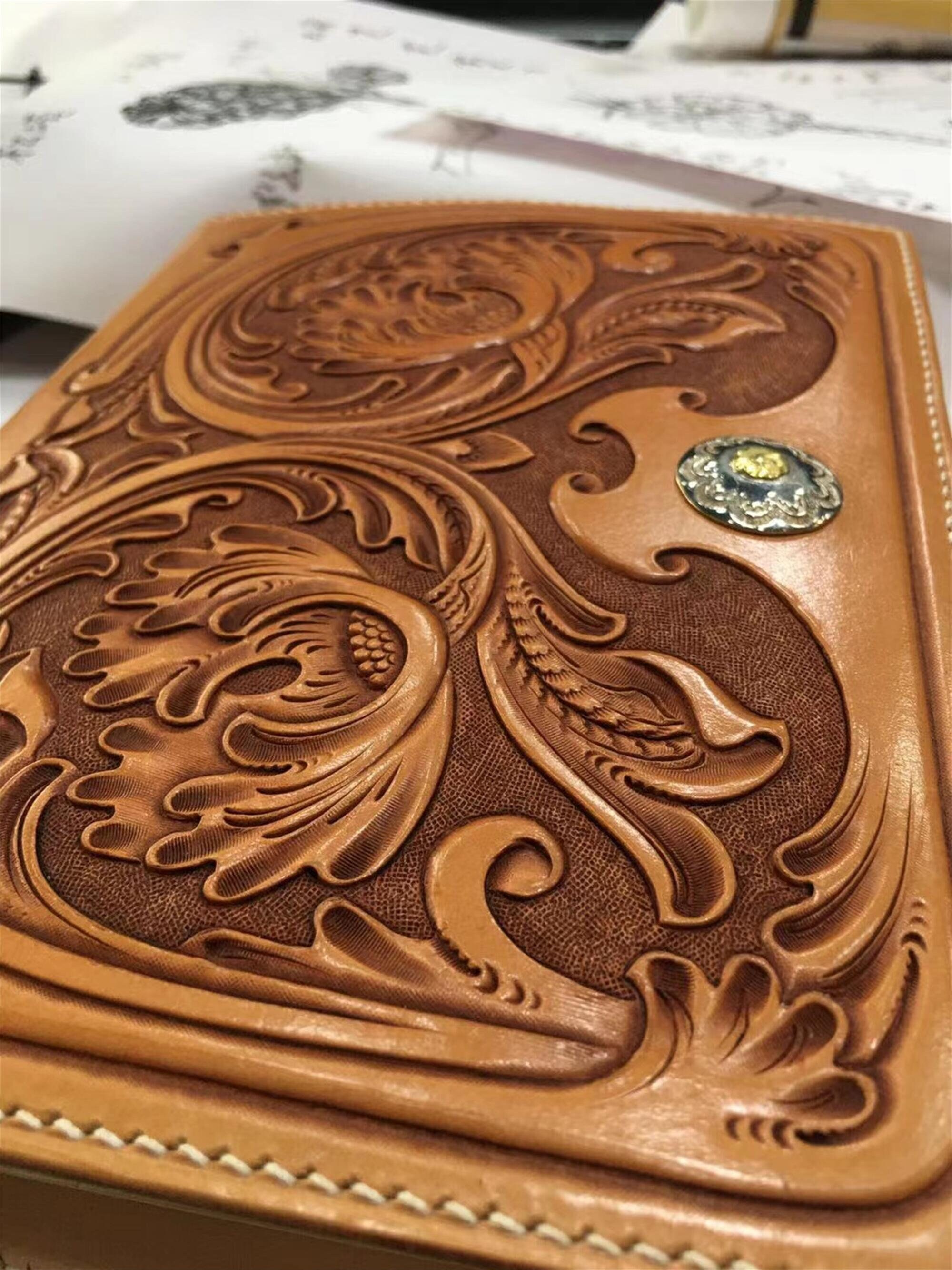 Handmade Leather Engraved Vintage Handwritten Notebook - Etsy