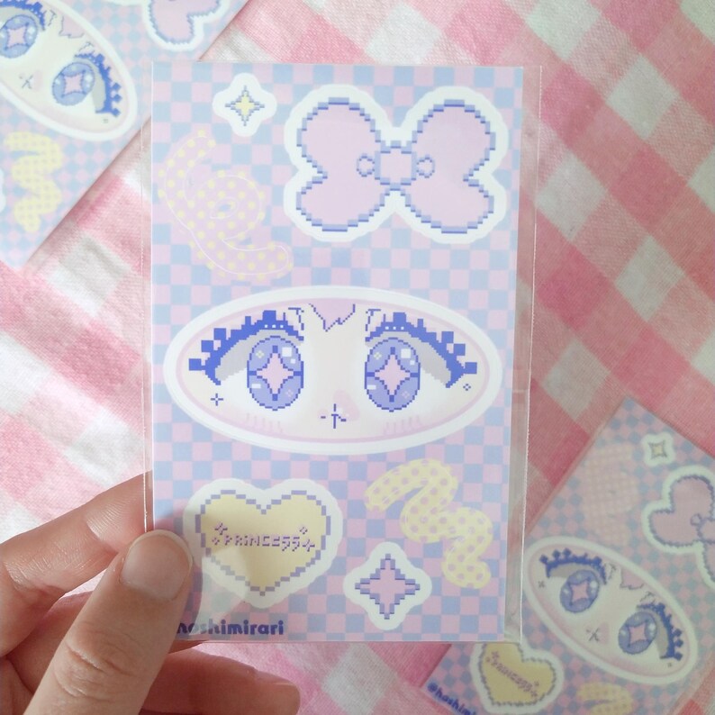 Kawaii Pixel Art Anime Girl Sticker Sheet, Pixelart Style, Cute Pixel ...