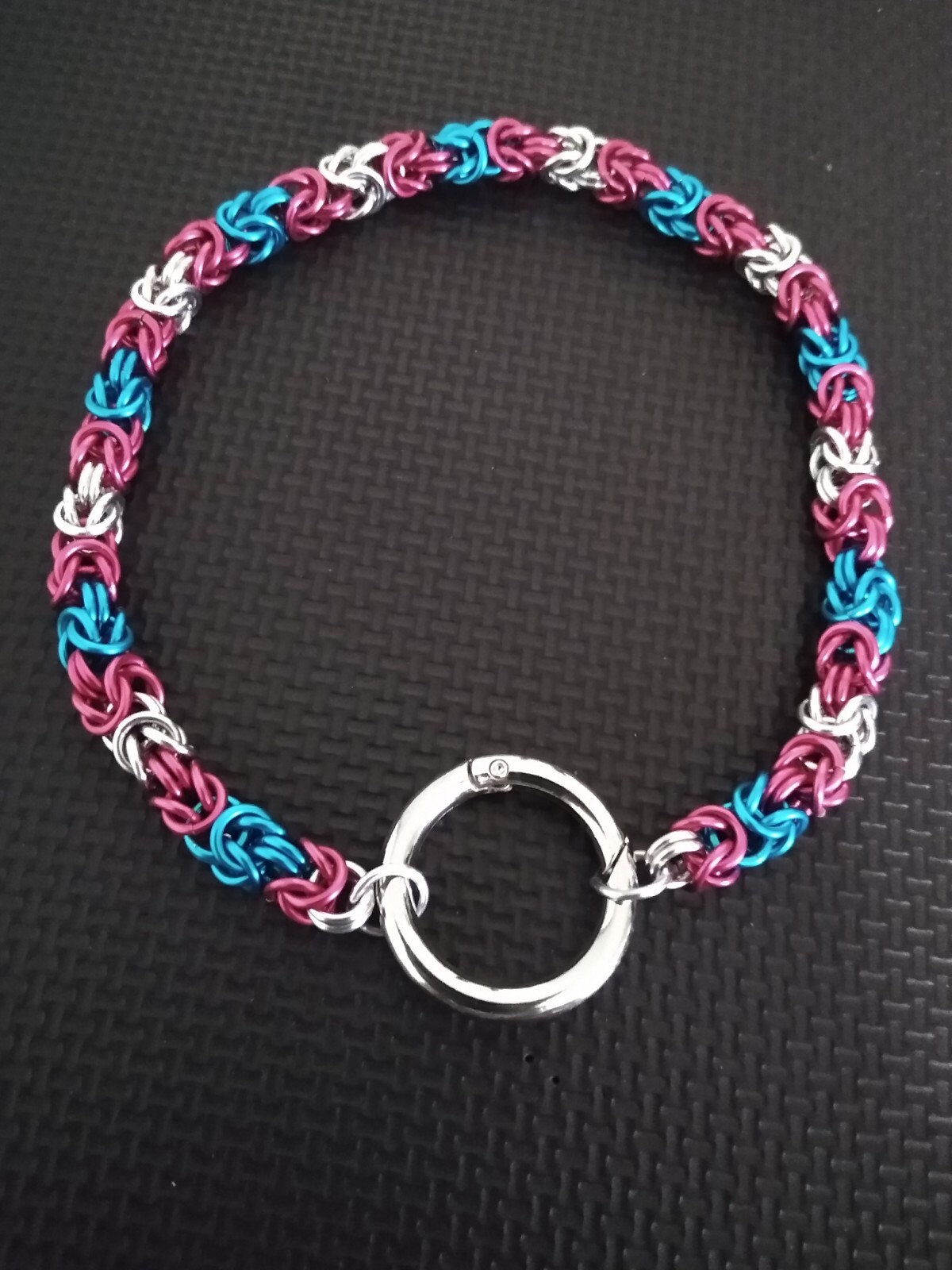 Spring Ring Byzantine Trans Pride Chainmail Collar, Day Collar, Pet ...