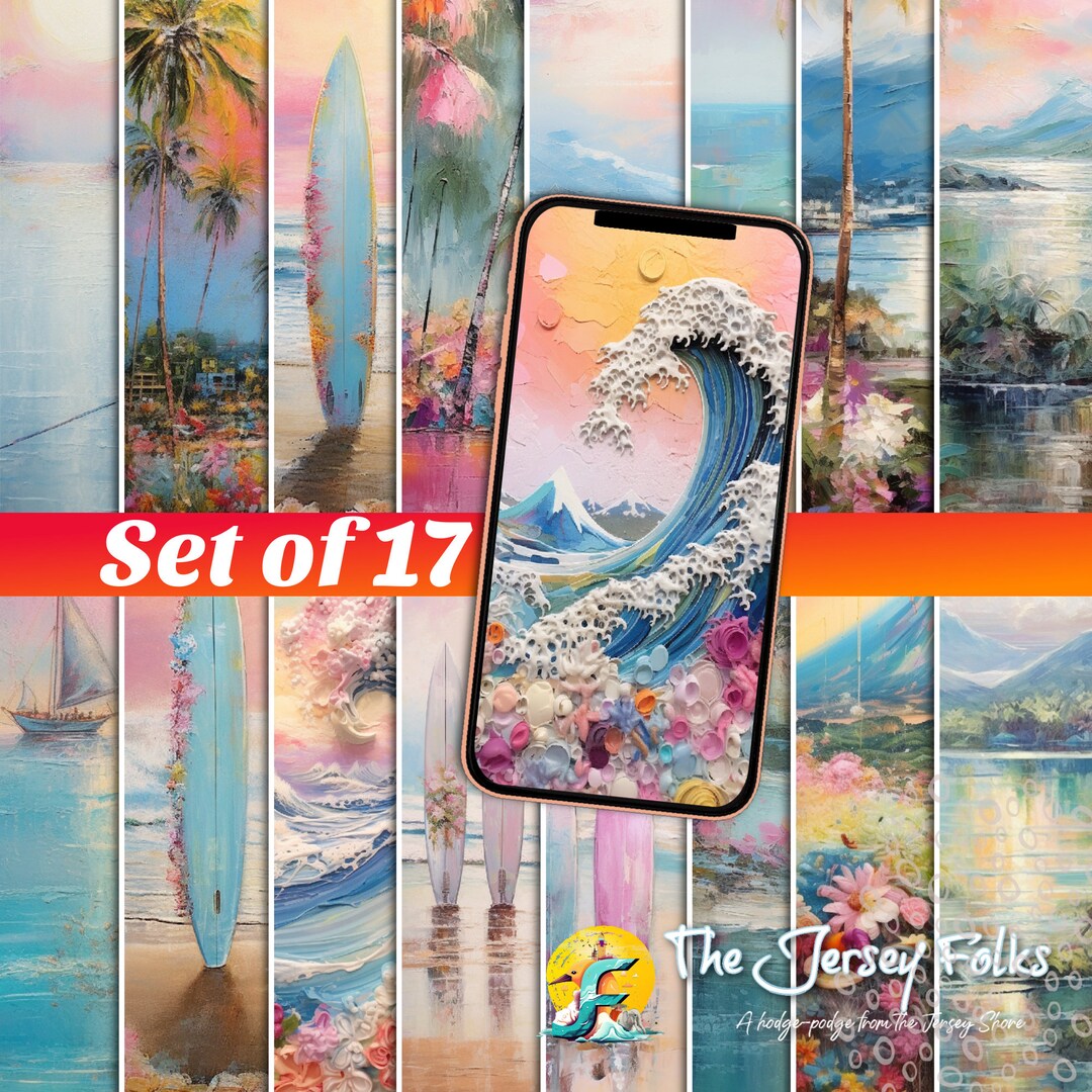 Hawaii Inspired Phone Wallpaper | Set of 17 | Yvonne Coomber Art Style ...