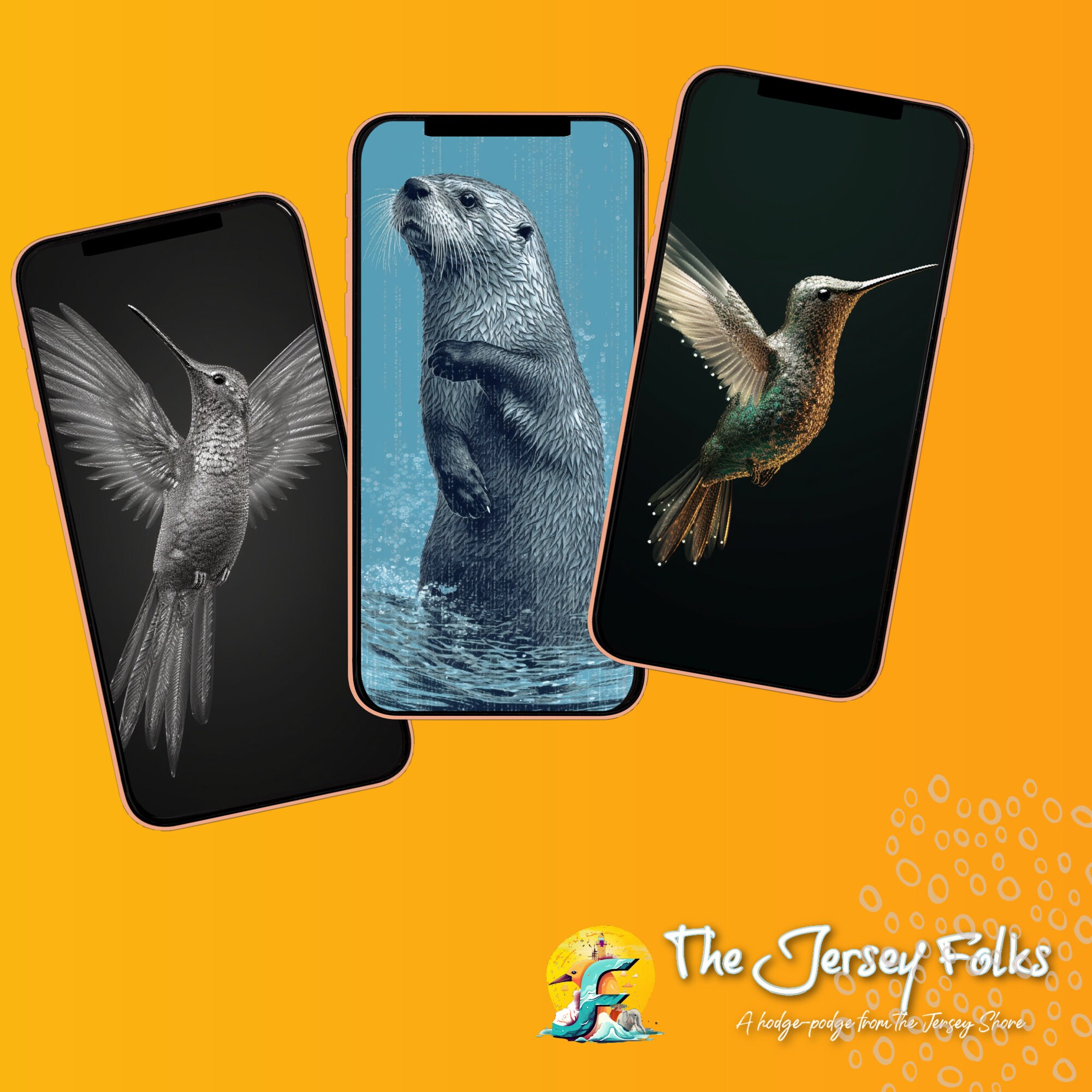 ASCII Inspired Hummingbirds, Otters, and Pegasuses Set of 12 Digital ...