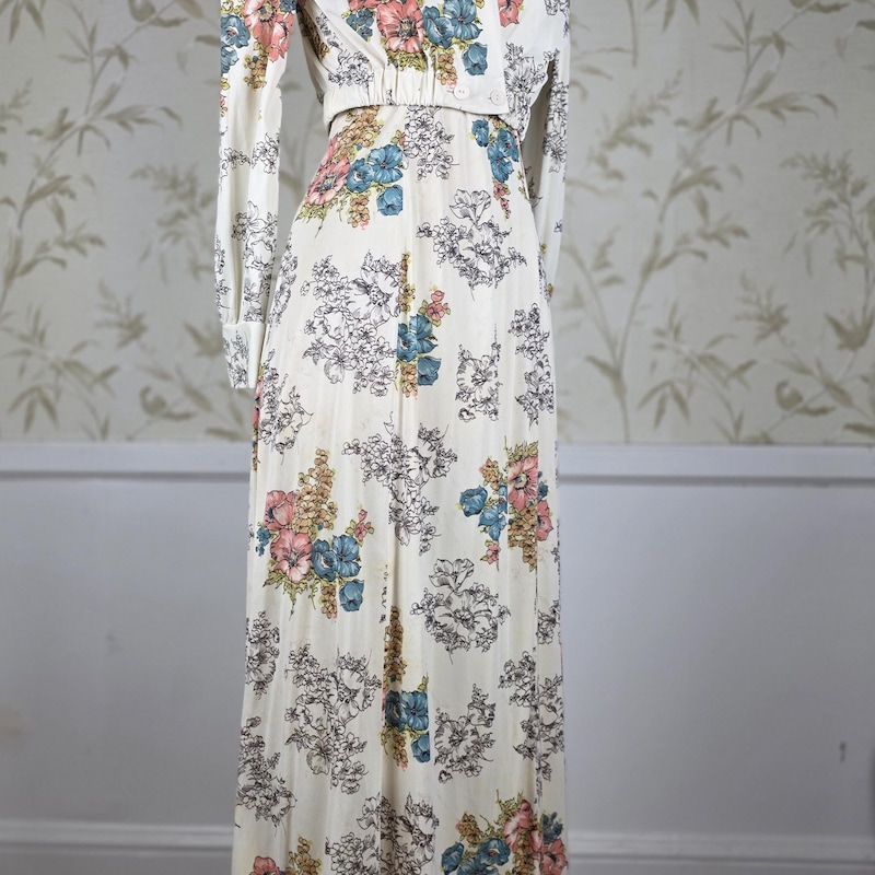 1970s Floral Halter Dress - Etsy