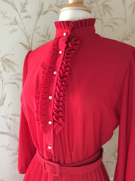 1970s Vintage Fit & Flare Tuxedo Ruffle SHEER SECRETA… - Gem