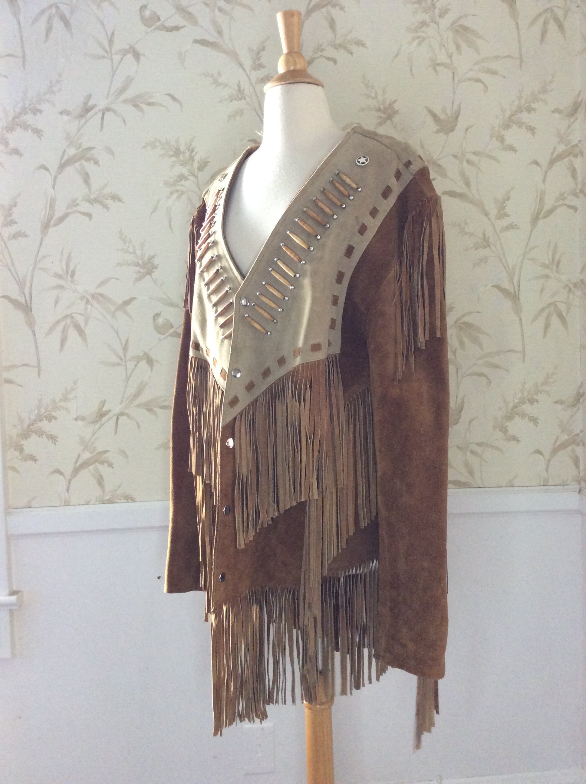 1970s 1980s Vintage Native American Style FRINGED BIKER Motorcycle ...