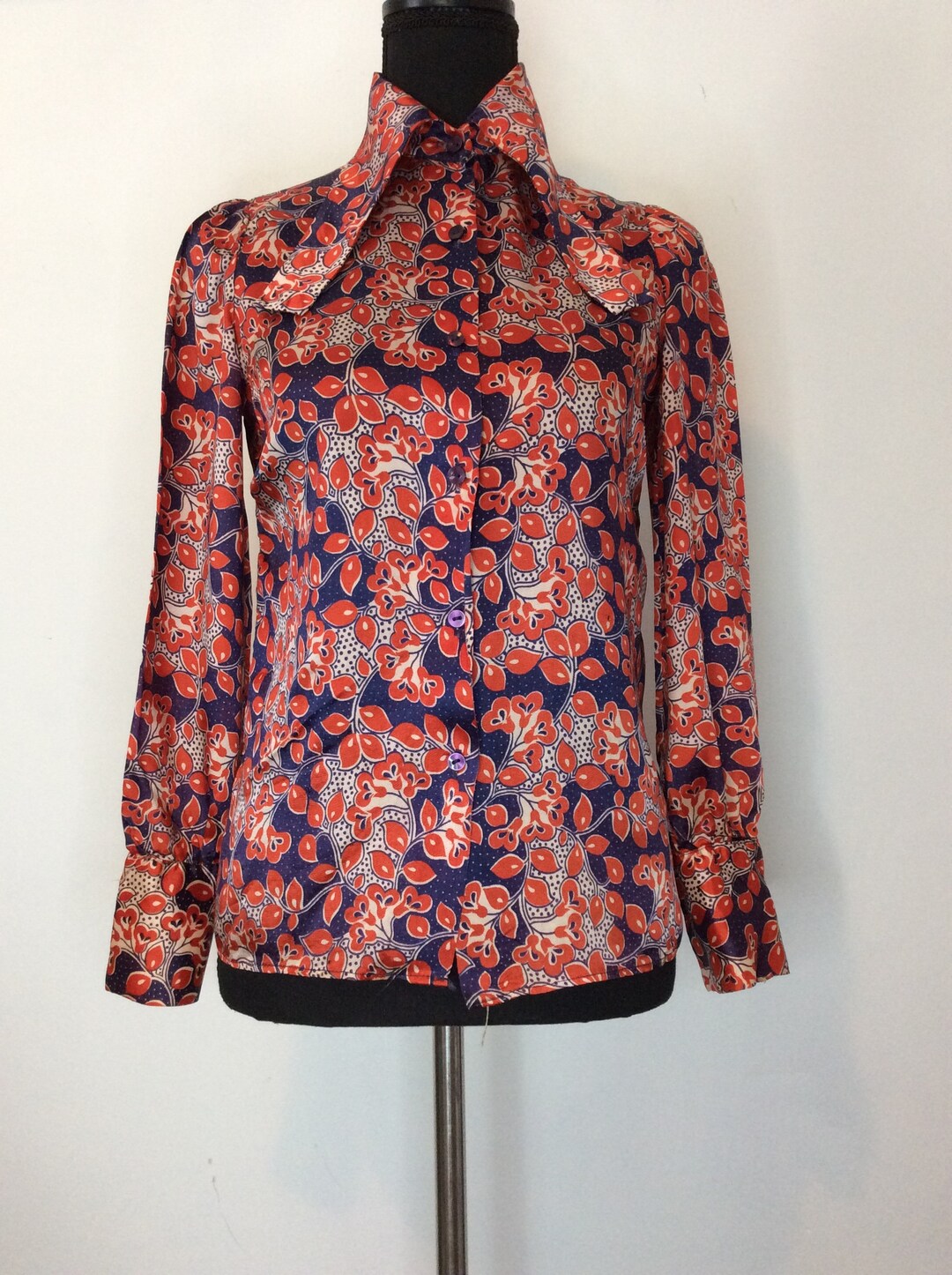 1960s 1970s Mod Vintage FUNKY GROOVY Top Blouse AMAZING Collar - Etsy