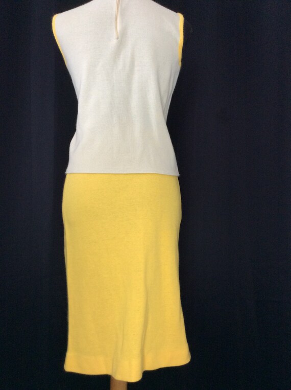 1960s Mod VINTAGE Lemon Yellow 3 Piece Knit Wiggle MI… - Gem