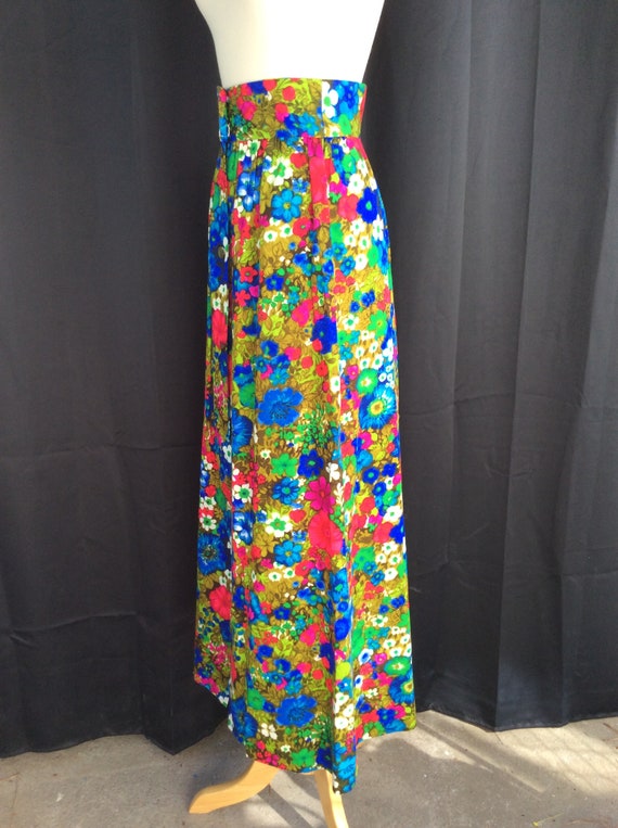 1970s VINTAGE Beach Cover Bohemian FLOWER POWER Hippy… - Gem