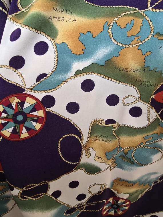 1980s Vintage Lightweight Boxy Nautical Map Blazer Ja… - Gem