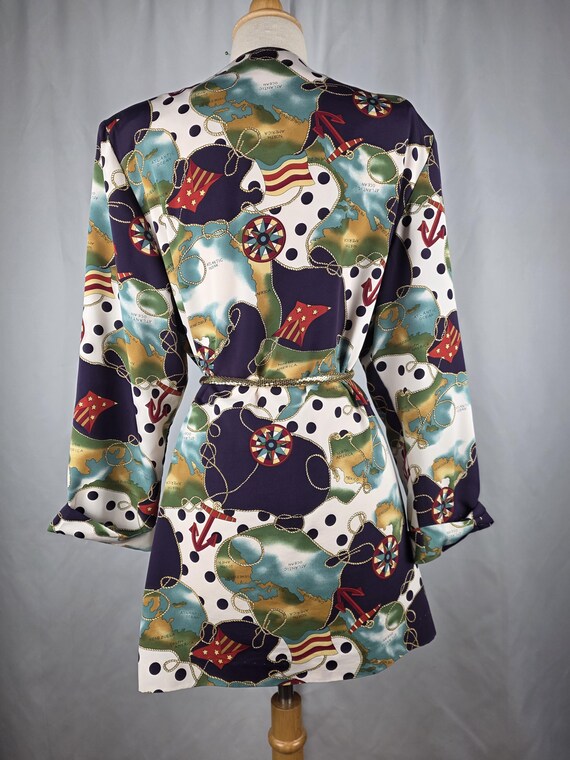 1980s Vintage Lightweight Boxy Nautical Map Blazer Ja… - Gem