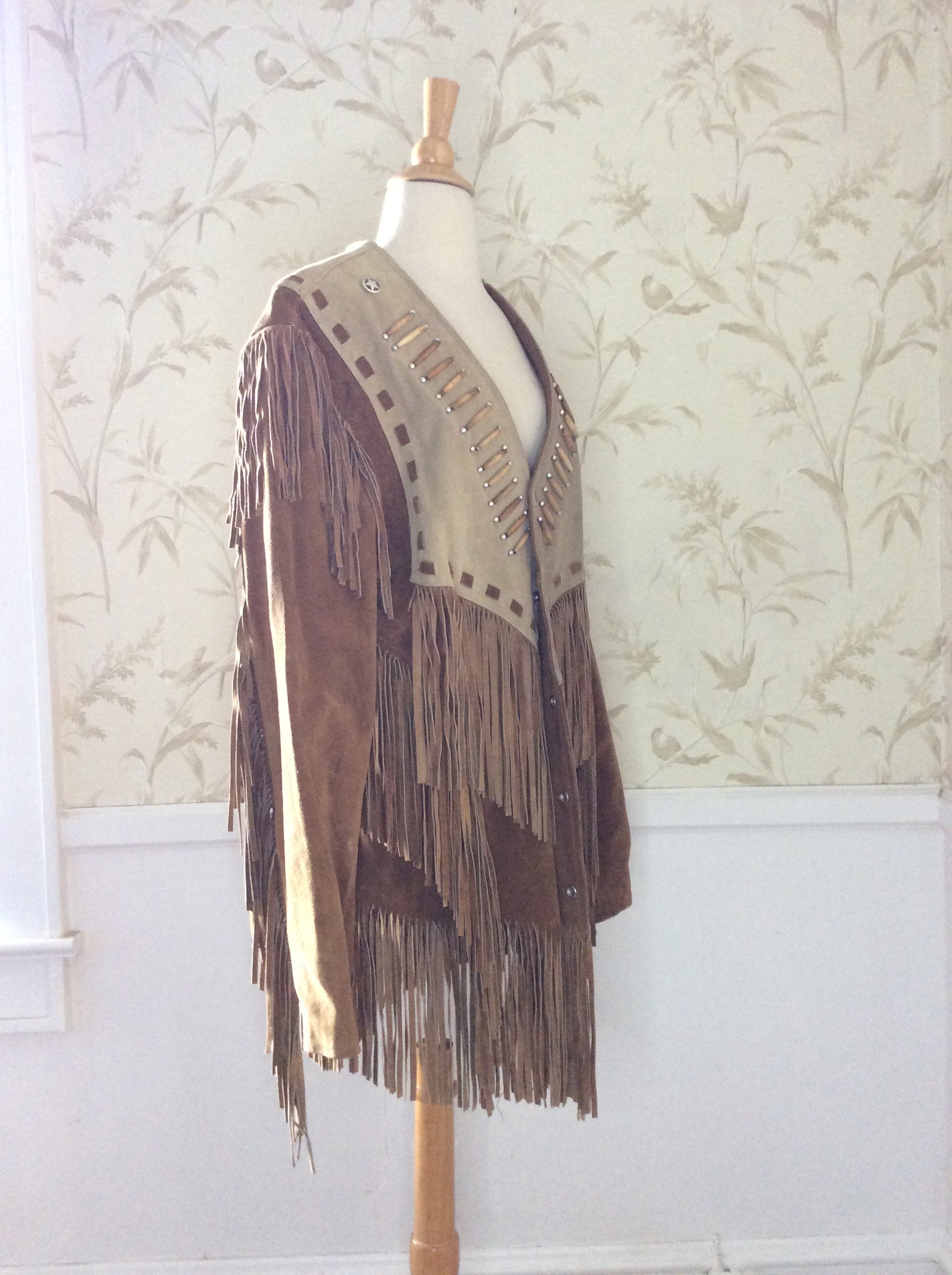 1970s 1980s Vintage Native American Style FRINGED BIKER Motorcycle ...