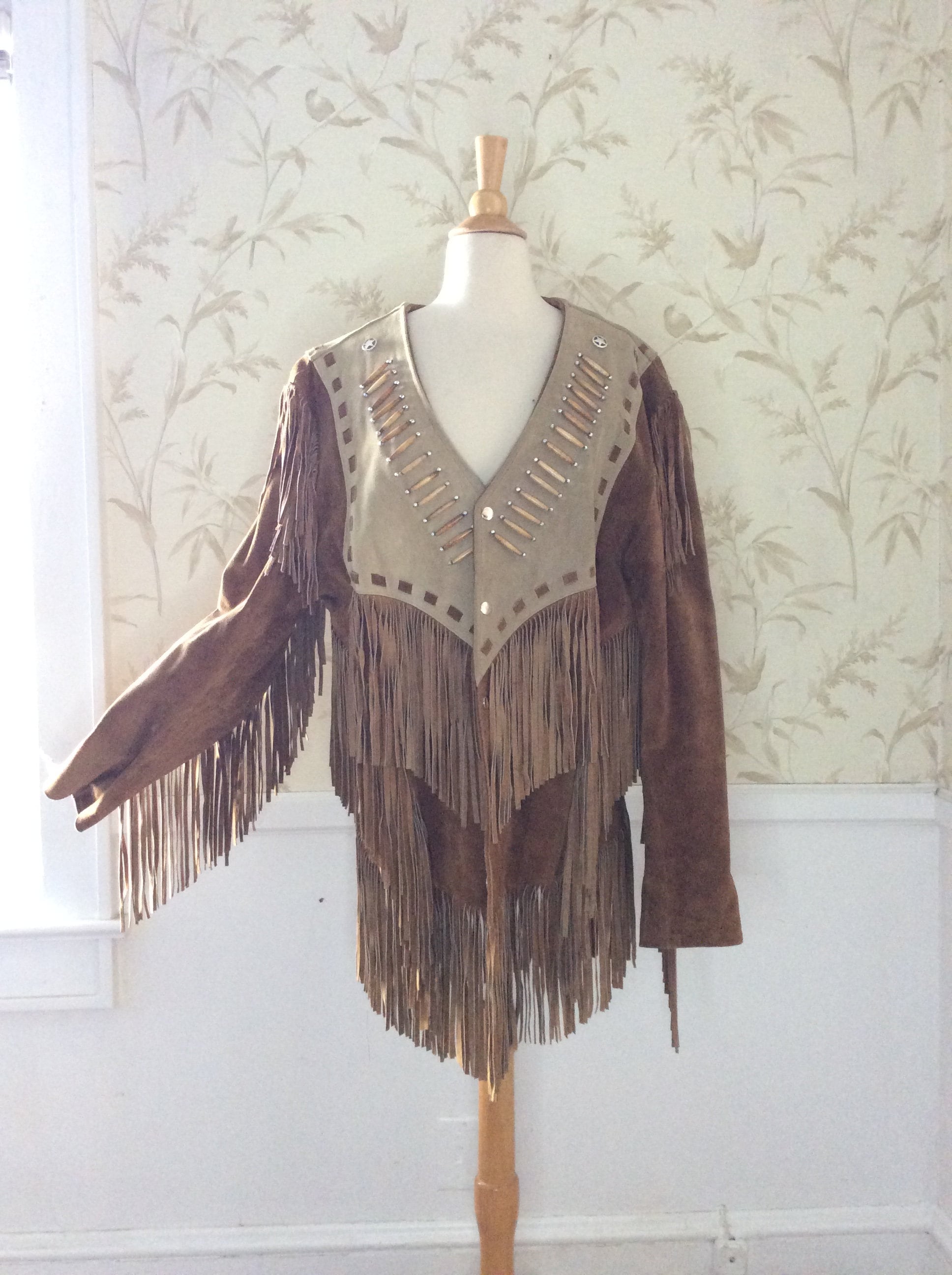 1970s 1980s Vintage Native American Style FRINGED BIKER Motorcycle ...