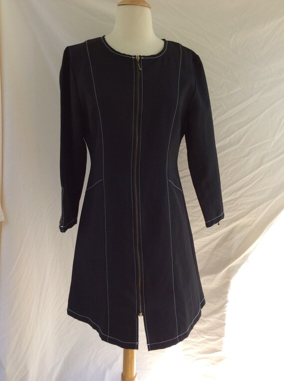 Mod 1960's 1970's VINTAGE GO GO Mini Dress Zip Front - Etsy